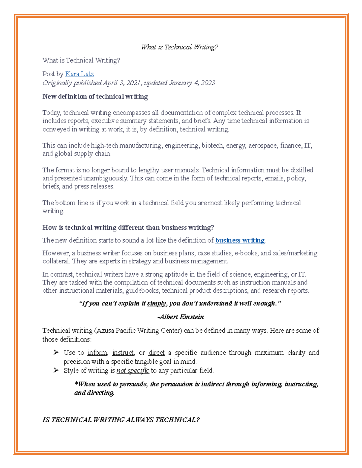 Technical Writing Topics Feb 2023 - What is Technical Writing? What is ...