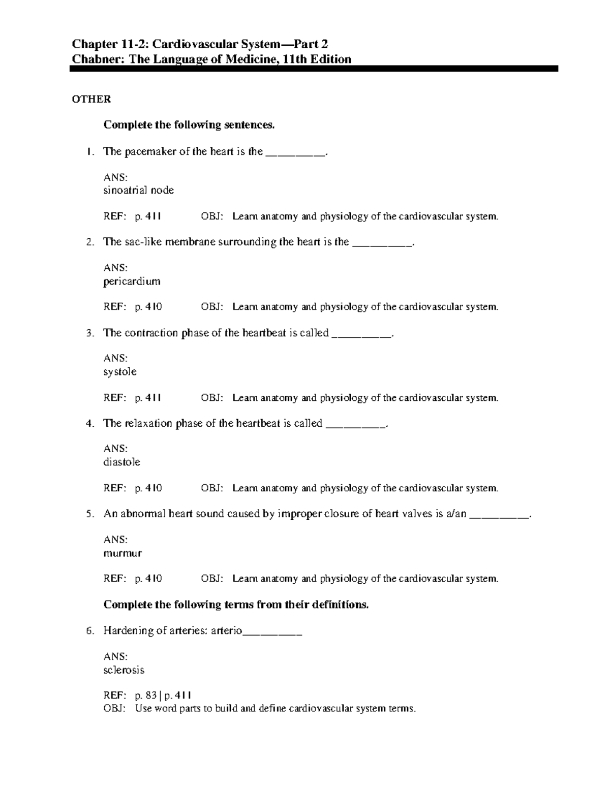 C11-2 - Fundamentals 110 - Chapter 11-2: Cardiovascular System—Part 2 ...
