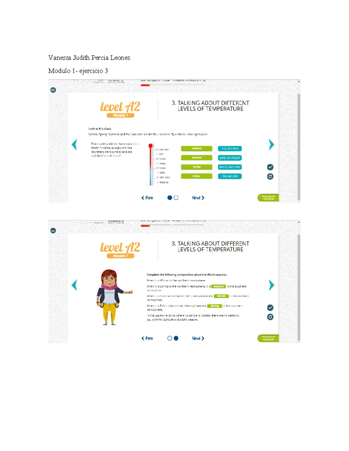 Tarea 2- evidencias del trabajo - Vanessa Judith Percia Leones. Modulo 1- ejercicio 3 Modulo2 ...