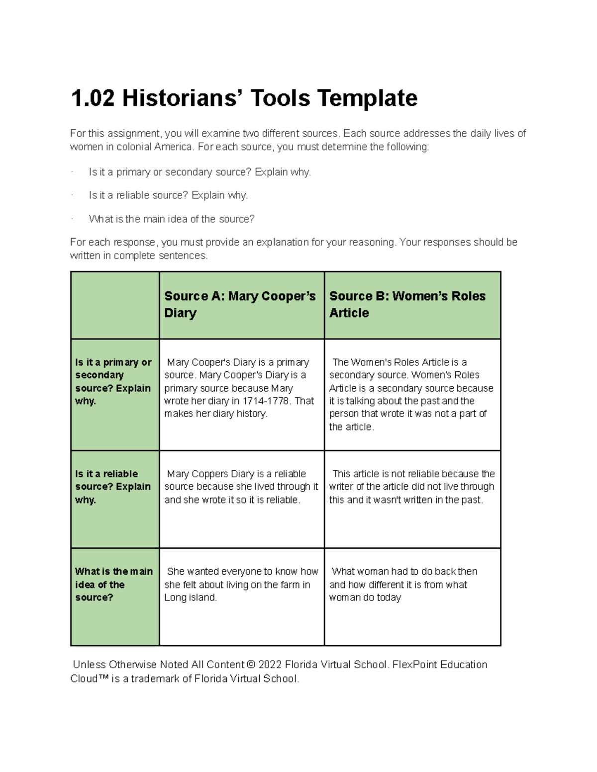 1 - answers - 1 Historians’ Tools Template For this assignment, you ...