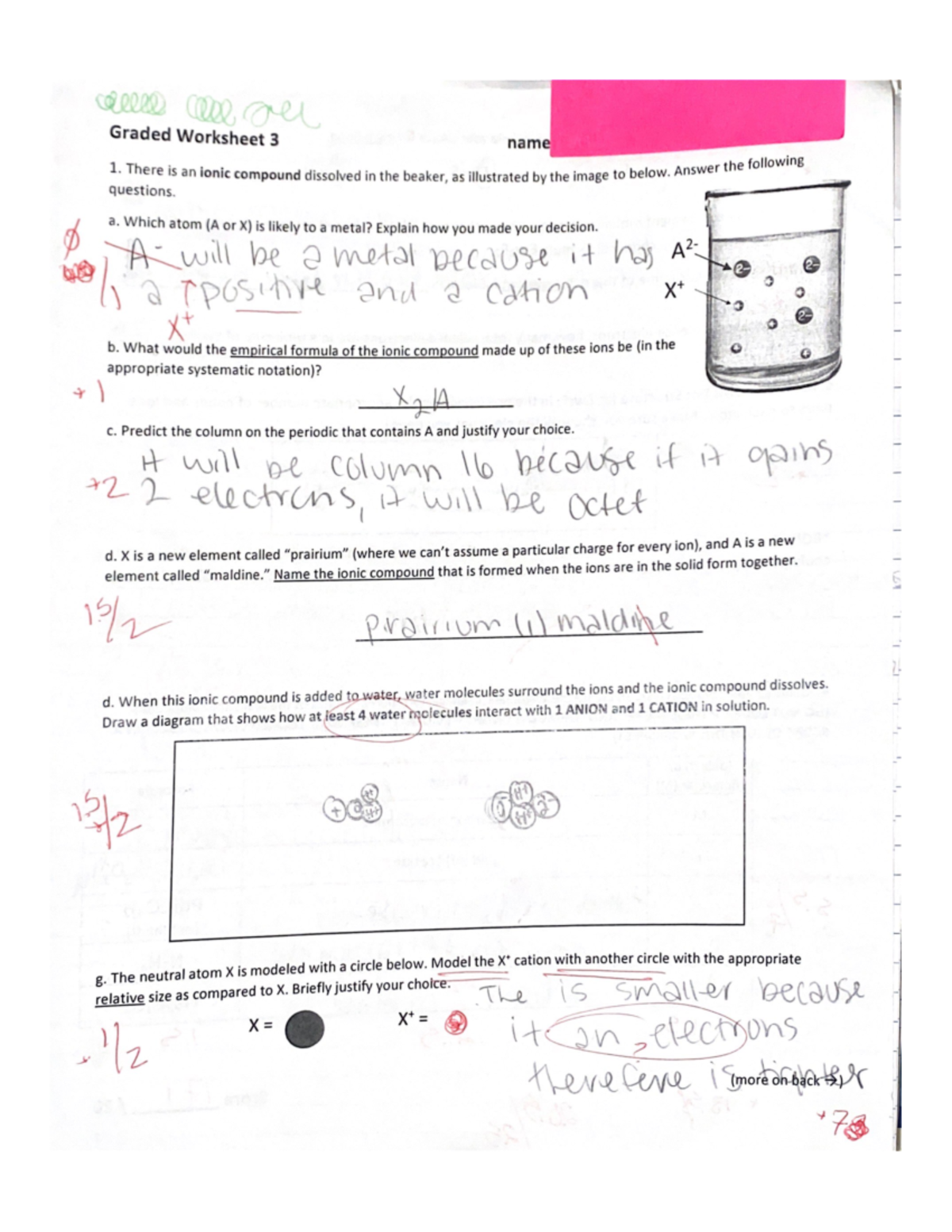 Graded Worksheet 3 - CHEM 161 - Studocu