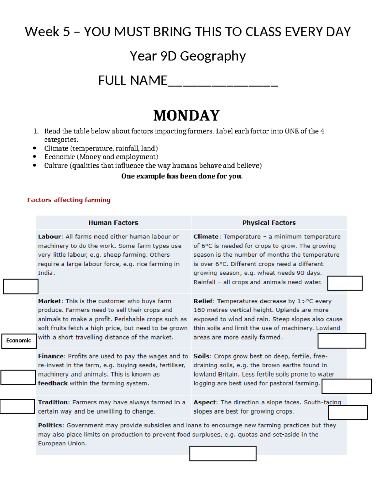 Sustainable Biomes - Week 5 – YOU MUST BRING THIS TO CLASS EVERY DAY ...