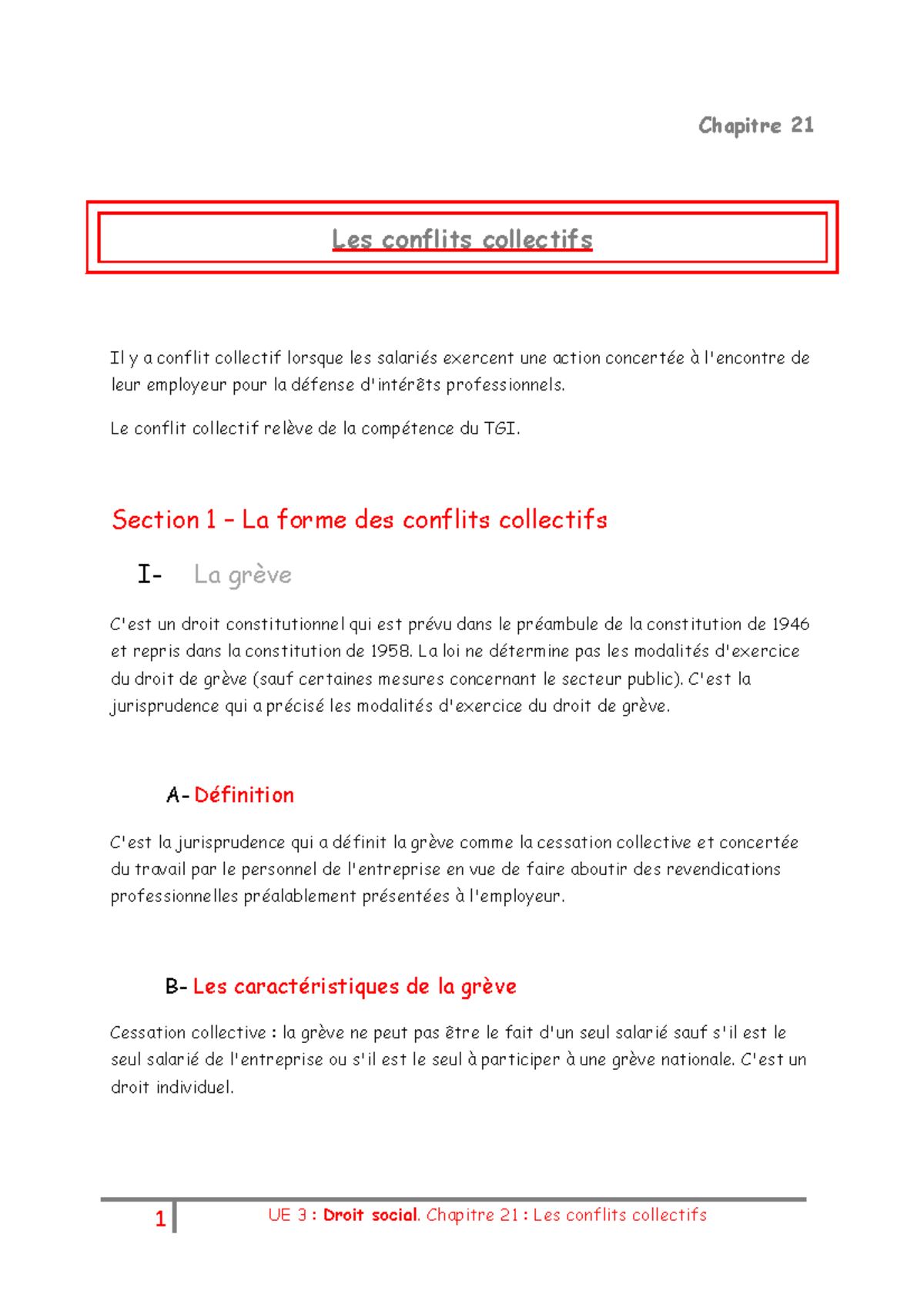 Chapitre 21 - Les conflits collectifs - Chapitre 21 Les conflits ...