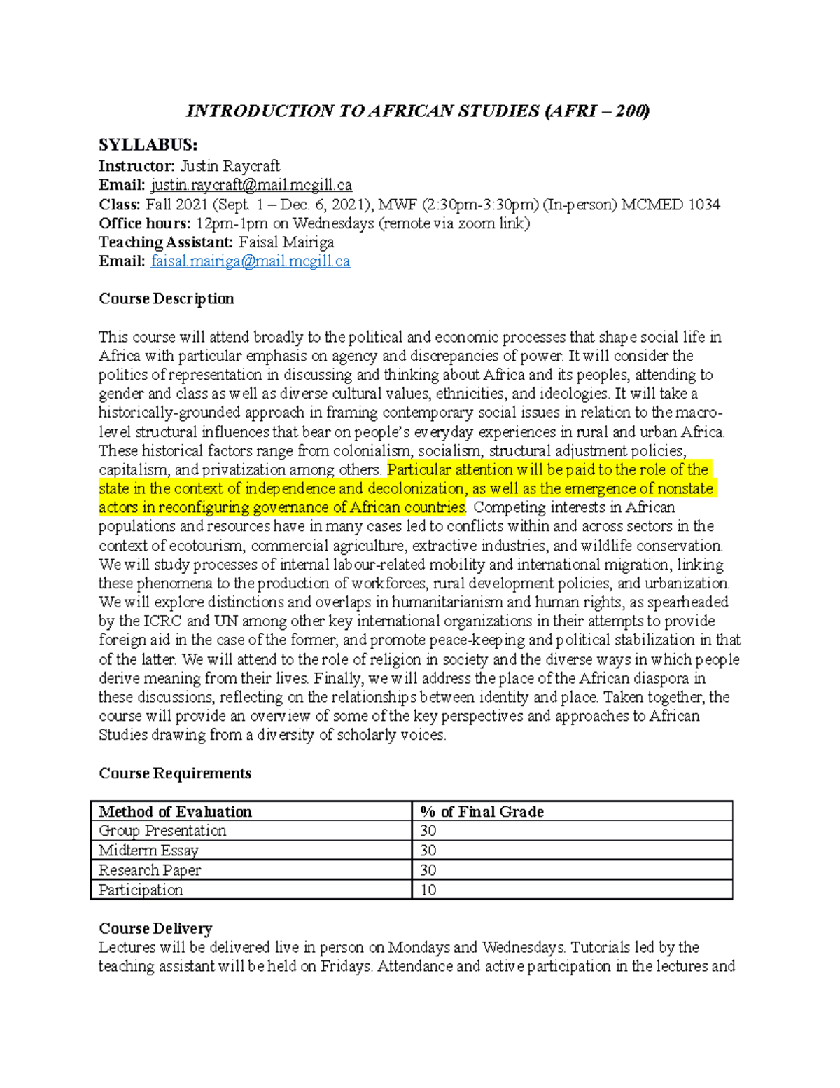 INTRO TO AFRICAN STUDIES READING NOTES - INTRODUCTION TO AFRICAN ...