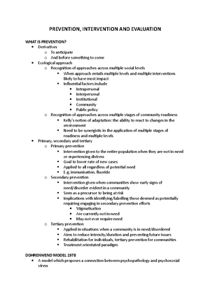 Ecological Levels of Analysis in Community Psychology - Work Family and ...