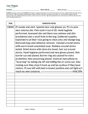 Narrative Notes 4 - Student: _______________________________ Client ...