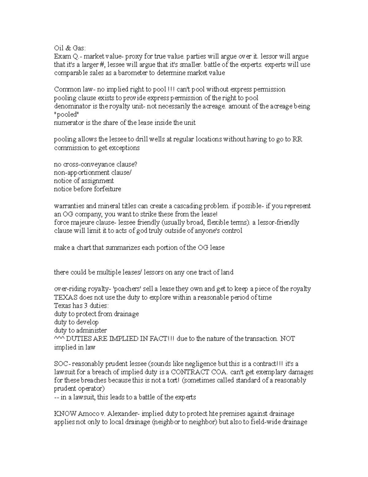 Oil Gas Notes - outline - Oil & Gas: Exam Q.- market value- proxy for ...