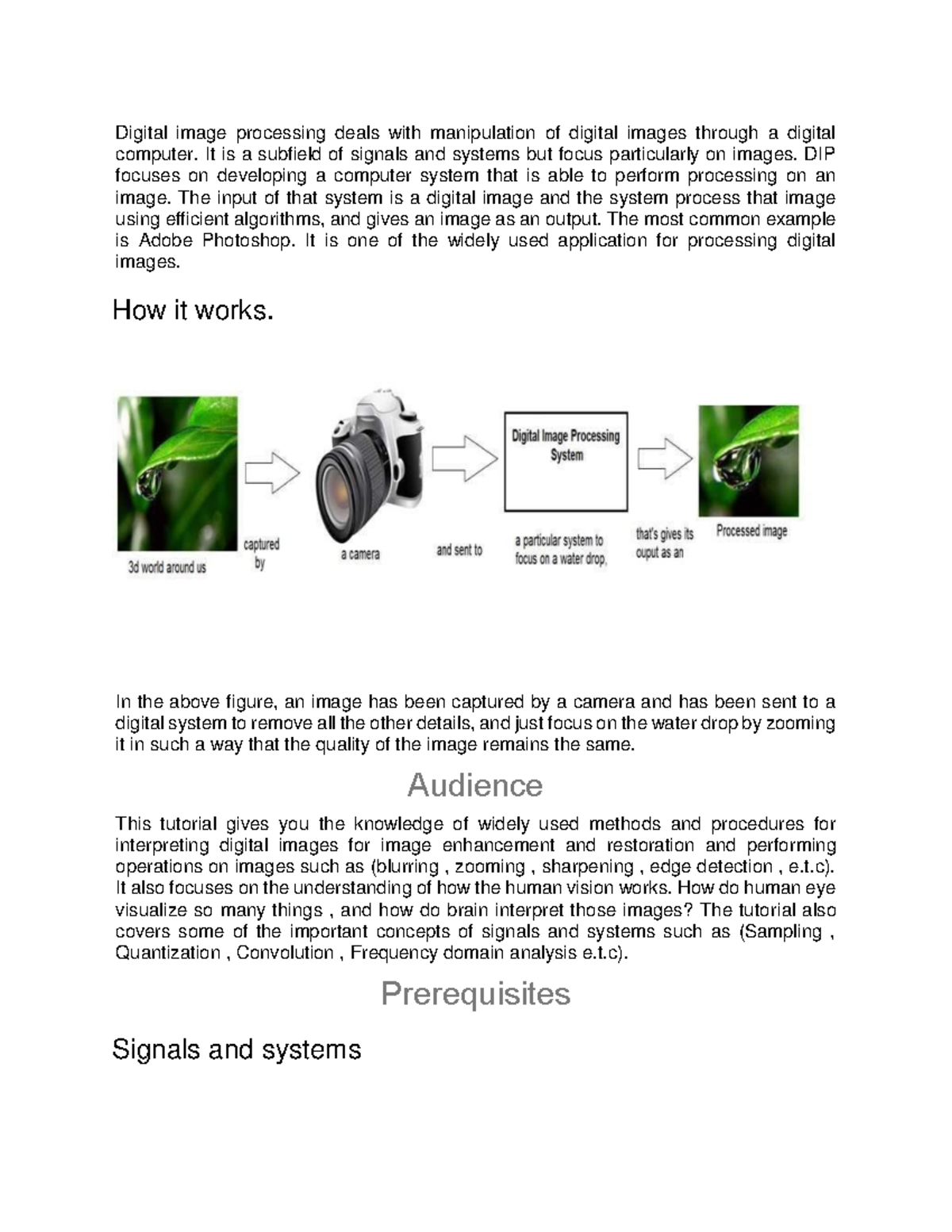 DIP - DIP introduction - Digital image processing deals with ...