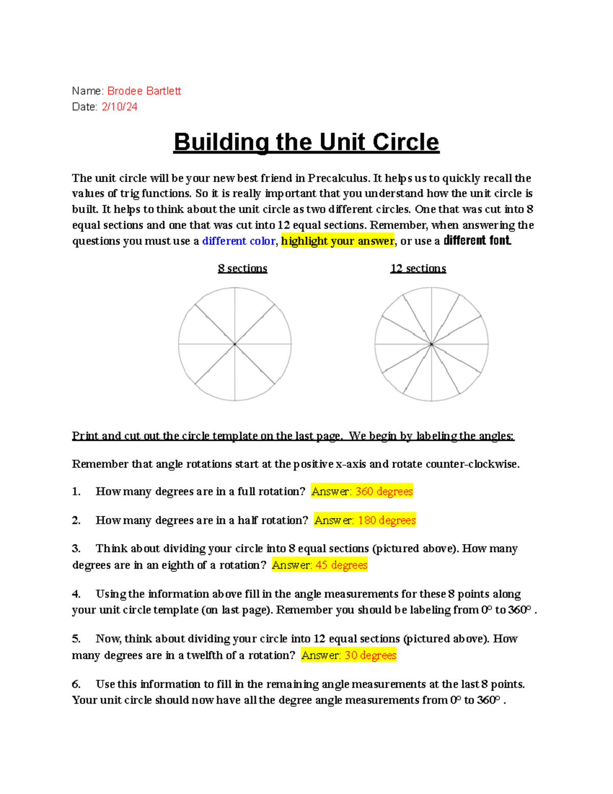 Copy of Building Unit Circle Lab-Brodee Bartlett - Name: Brodee ...