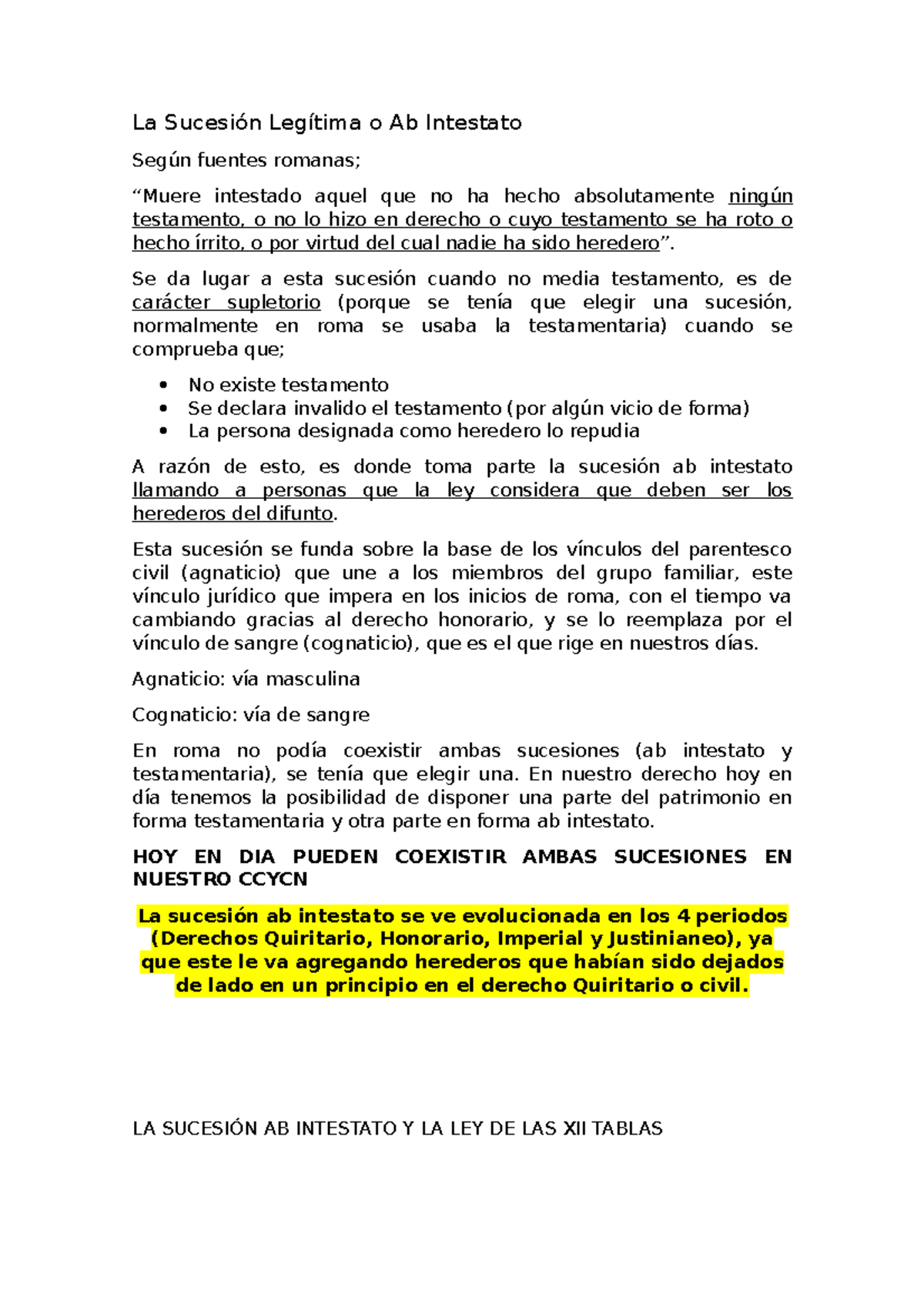 La Sucesión Legítima o Ab Intestato - La Sucesión Legítima o Ab ...