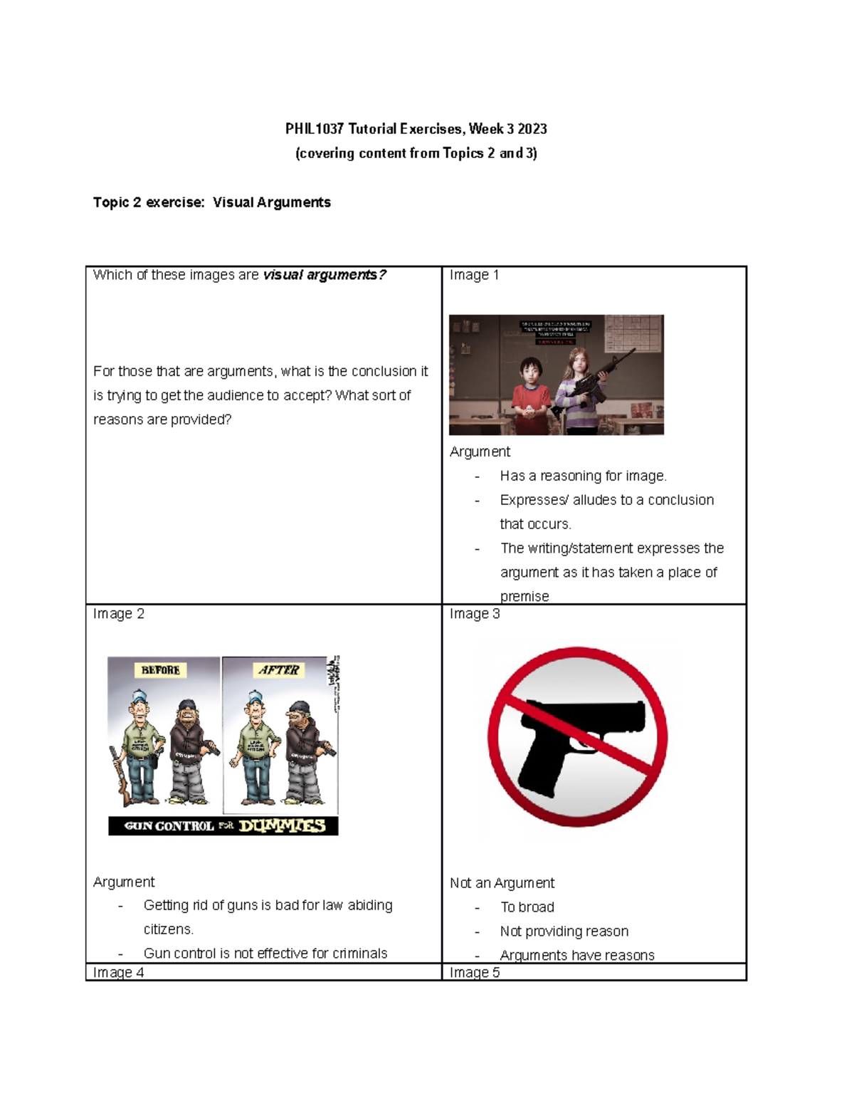 2. Critical Thinking Wk3 Exercise - PHIL1037 Tutorial Exercises, Week 3 2023 (covering content ...