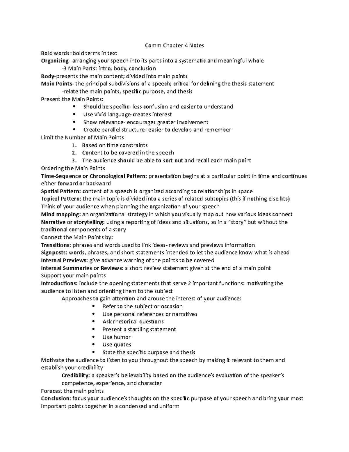 Comm Chapter 4 Notes - Comm Chapter 4 Notes Bold words=bold terms in ...