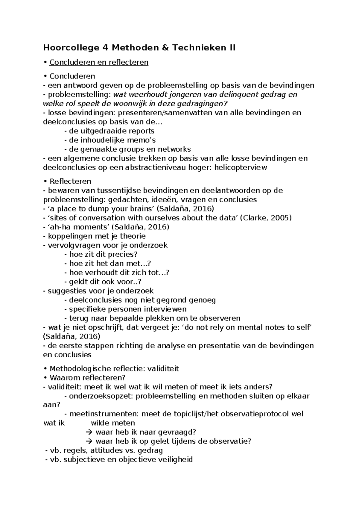Hoorcollege 4 Methoden & Technieken II - Hoorcollege 4 Methoden ...