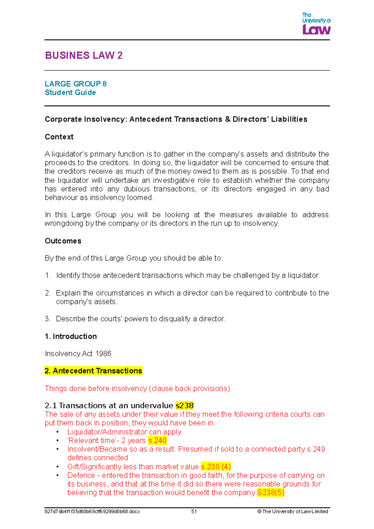 Large Group 8 - lecture note for unit 8 of business law - BUSINES LAW 2 ...