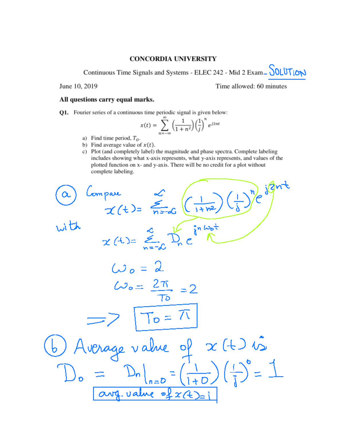 Mid2 ELEC242 Summer 2019 With Solution - SOW u Ease E a i K A zDn n wot ...