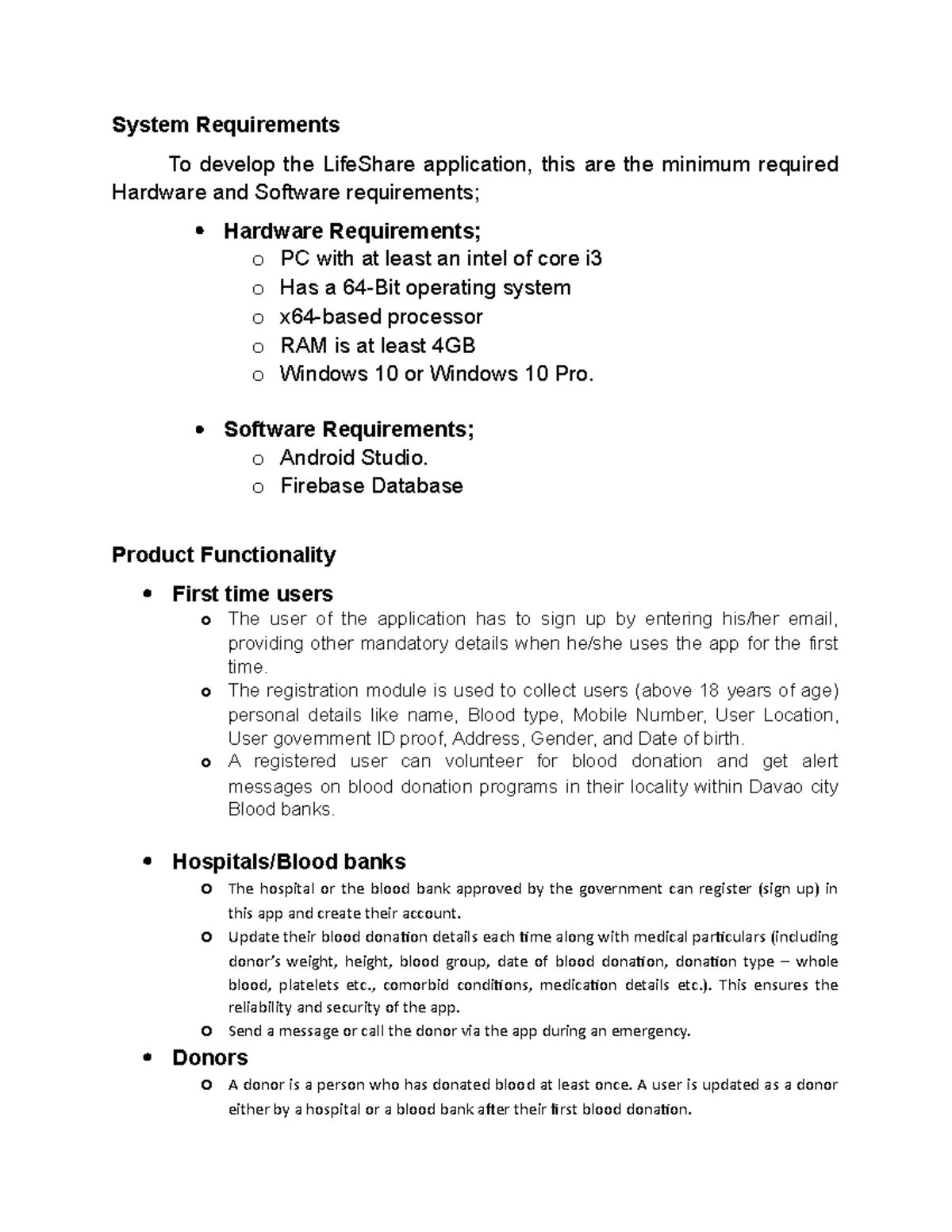 System Requirements - just a sample but not sure bout this thing that i ...