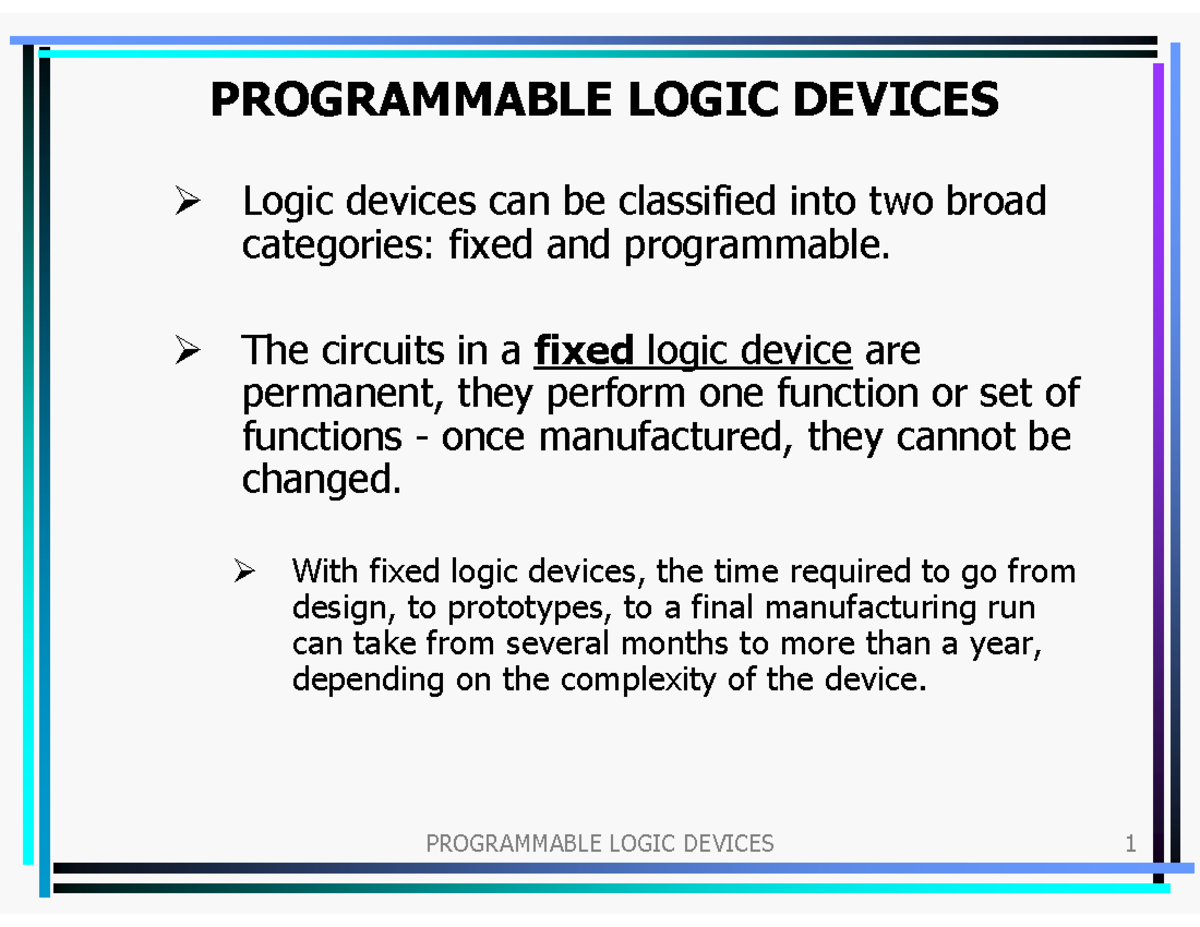 LCT11 Programmable Logic Devices - - Studocu