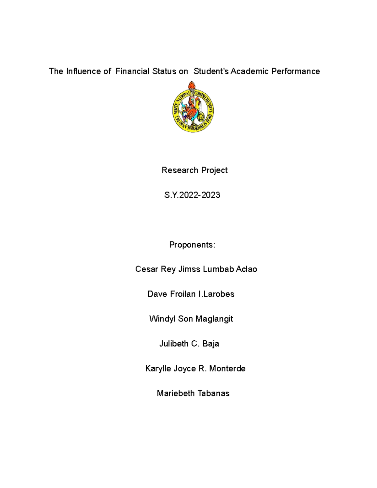 THE Influence OF Financial Status ON Students Academic Performance 2023 ...