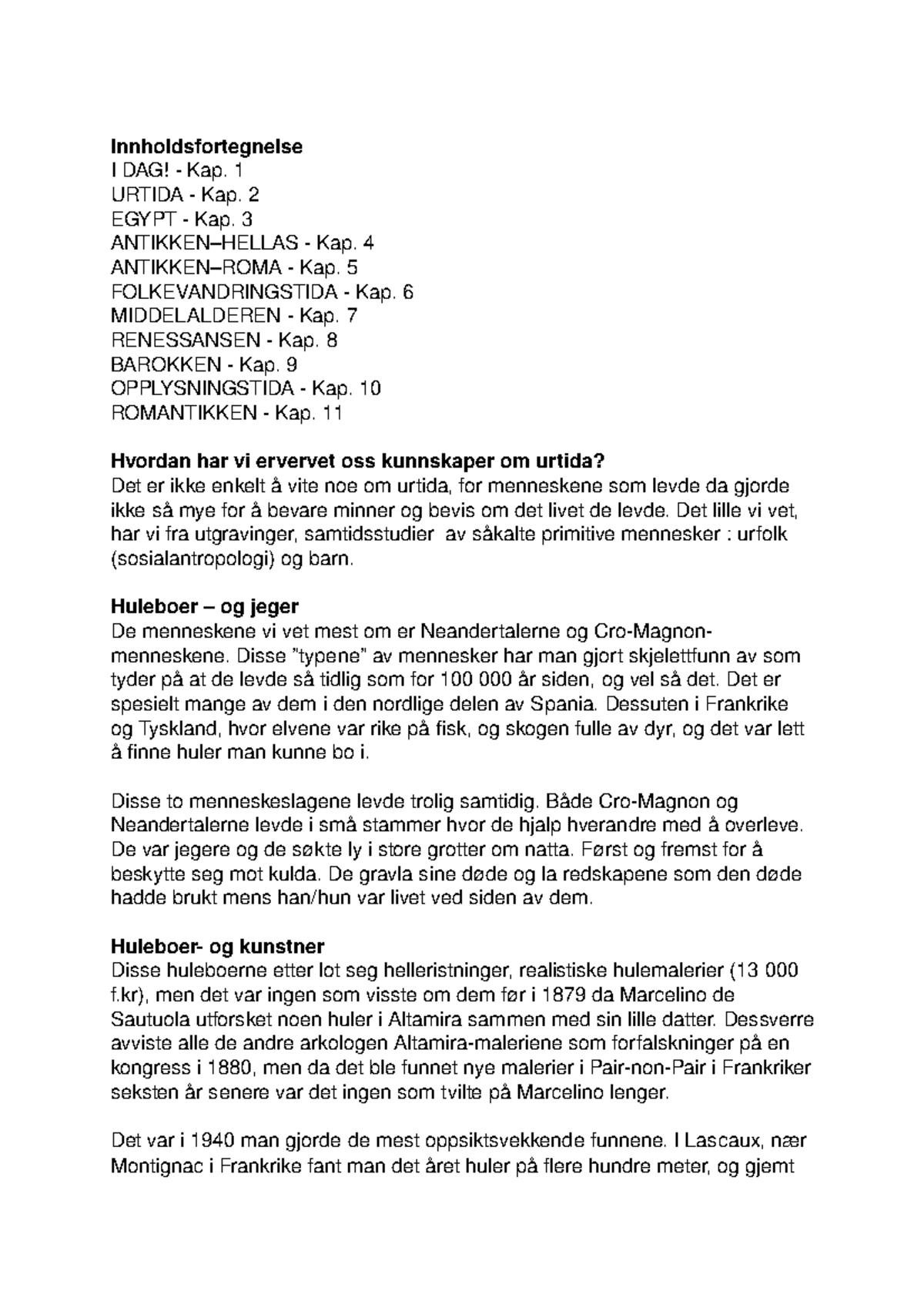 Arbeidsbok i Kunst og Kulturhistorie - Innholdsfortegnelse I DAG! - Kap ...