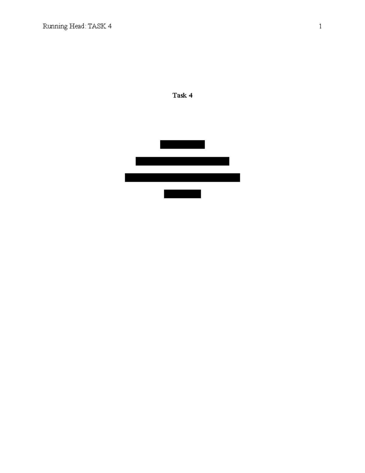 Task 4 revised - the fourth task for the class - Running Head: TASK 4 1 ...