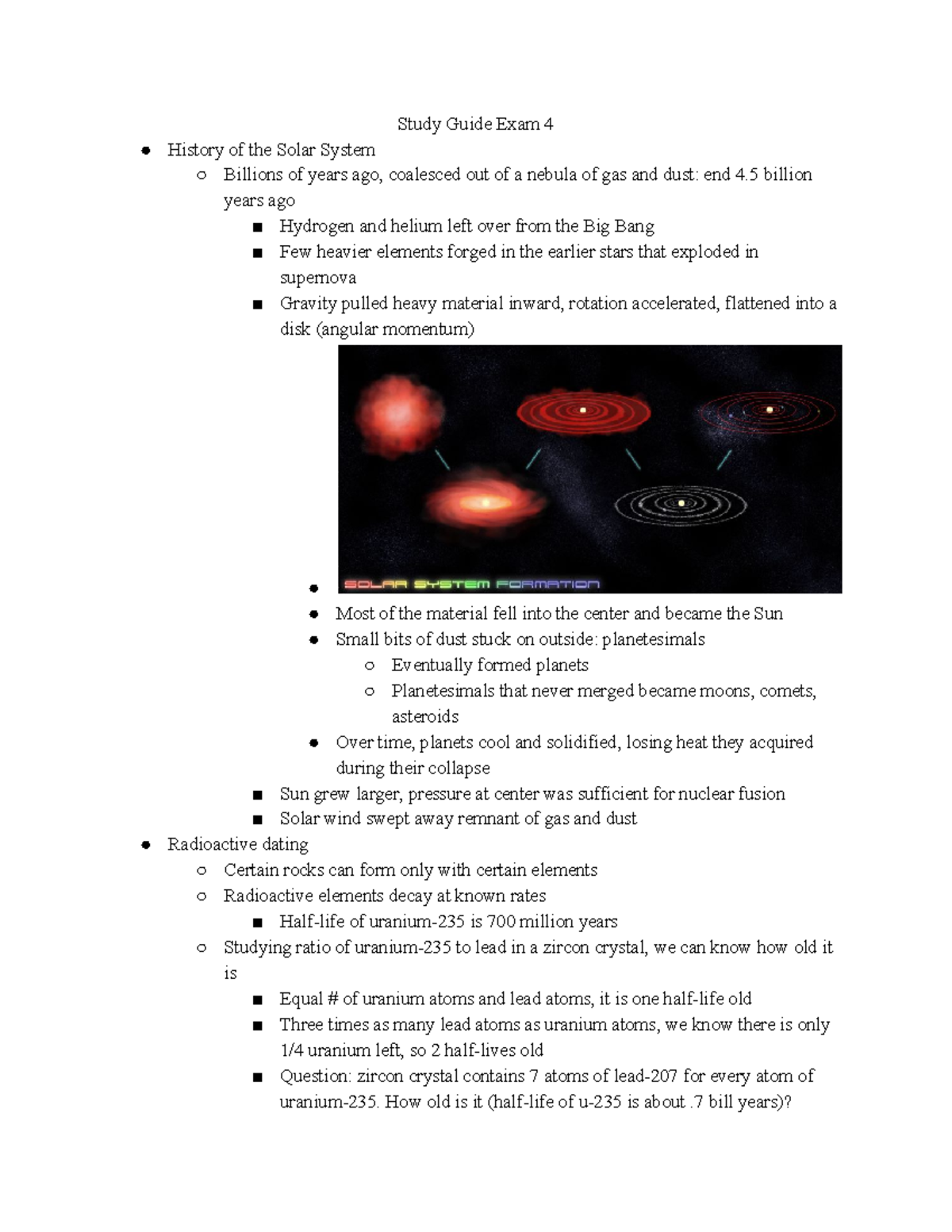 SG 4 - Summary Our Corner of the Universe - Study Guide Exam 4 History ...