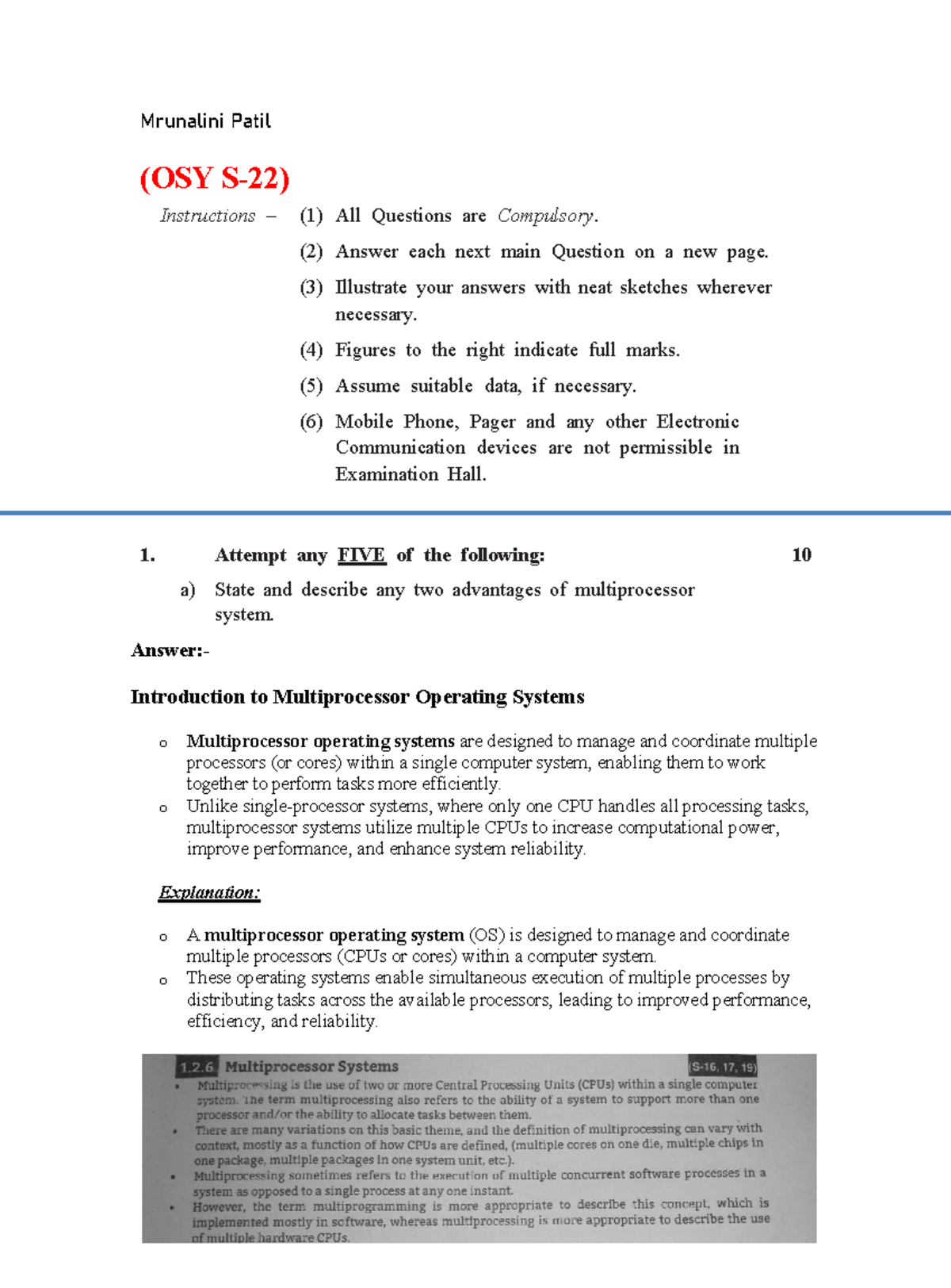 22516-OSY Summer-22 - model - (OSY S-22) Instructions – (1) All Questions are Compulsory. (2 ...