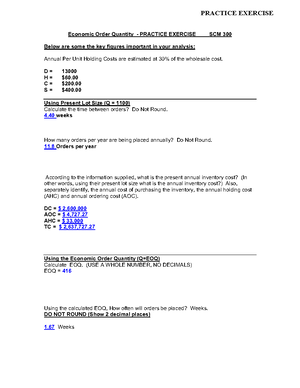 SCM300 M2 Problem Set Problems 5 - 12 - SCM 300 – Module 02 Study Guide & Problem Set Use the ...