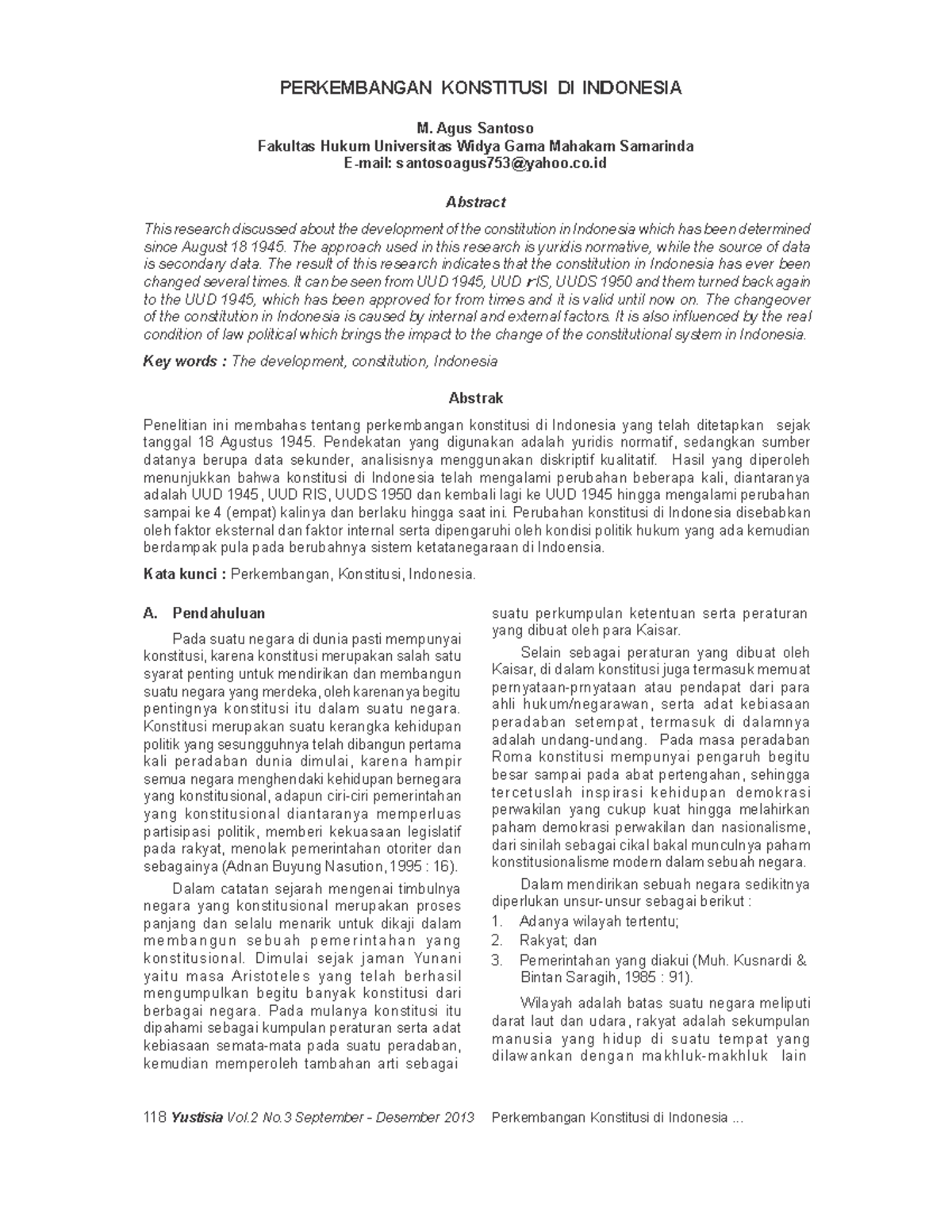 Perkembangan Konstitusi di Indonesia - PERKEMBANGAN KONSTITUSI DI IN ...