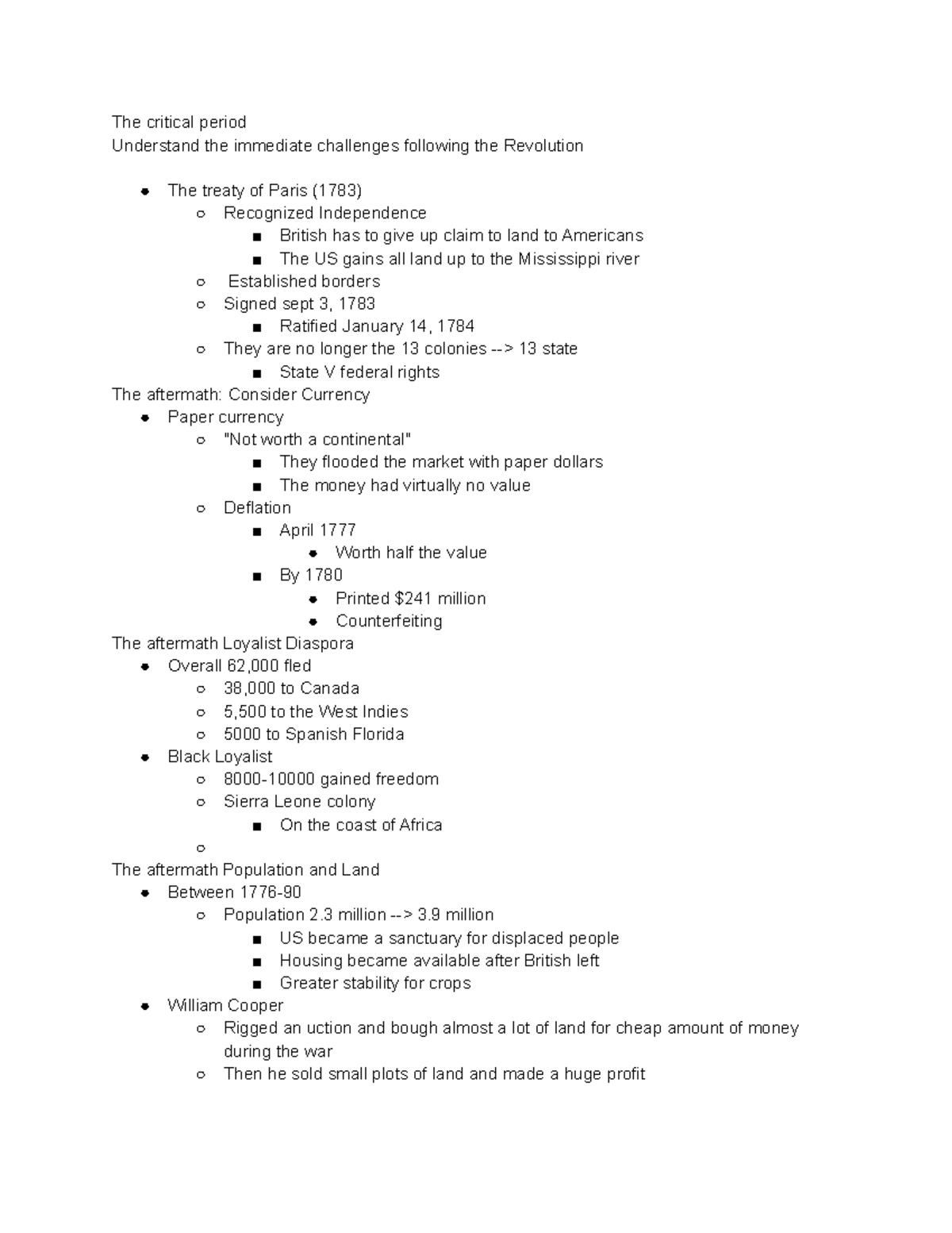The critcal period notes - The critical period Understand the immediate ...