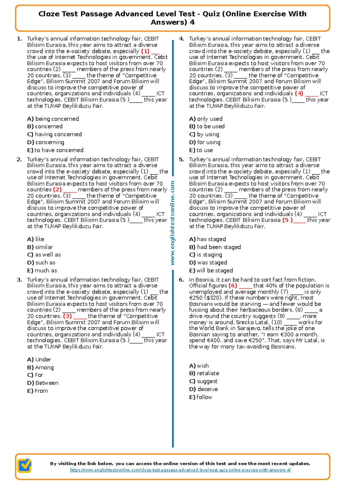 368 cloze-test-passage-advanced-level-test-quiz-online-exercise-with ...