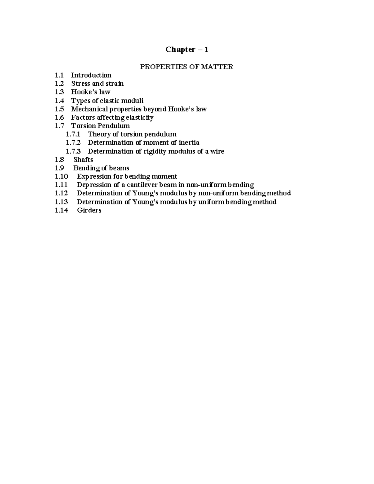 Prop matter - Physics - Chapter – 1 ####### PROPERTIES OF MATTER ...