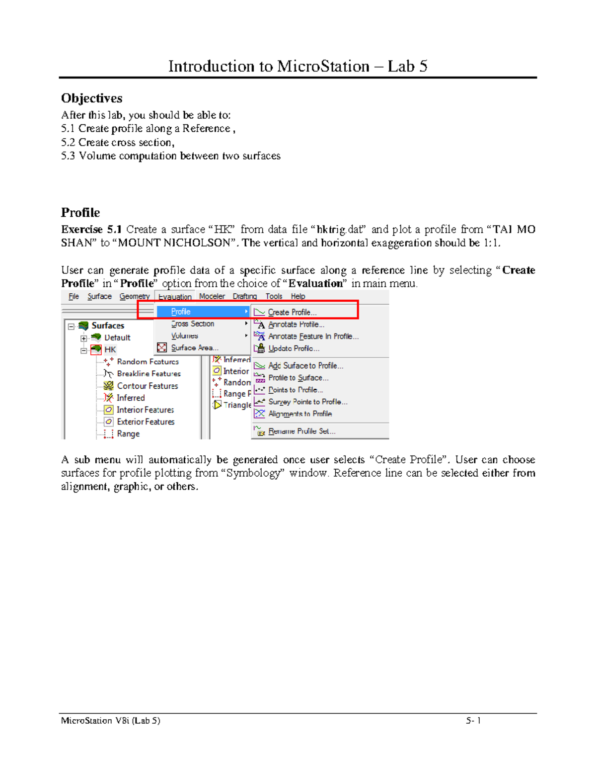 Lab 5 - microstation - Introduction to MicroStation Lab 5 Objectives ...