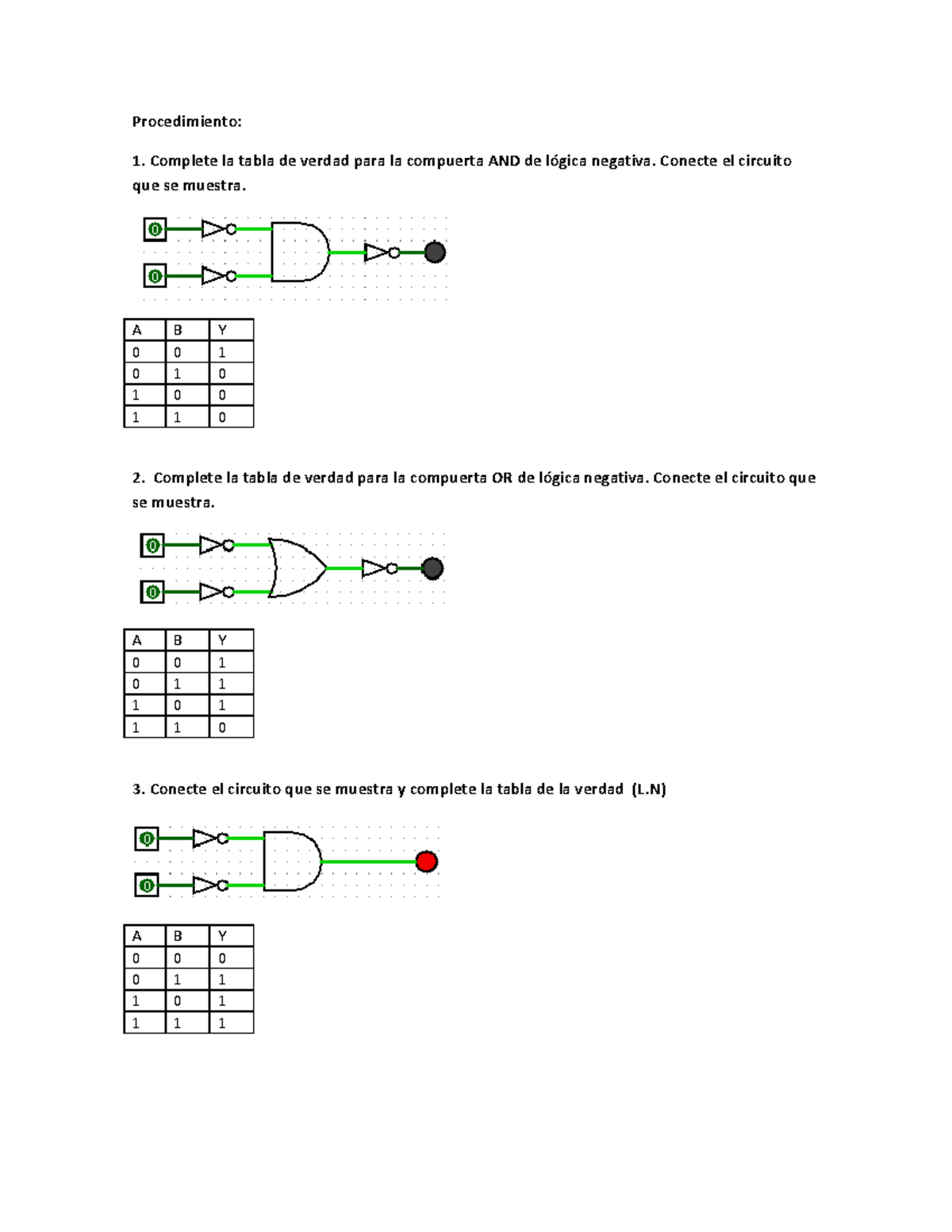 Laboratorio 4 logica negativa Electronica Digital - Warning: TT: undefined function: 32 - Studocu