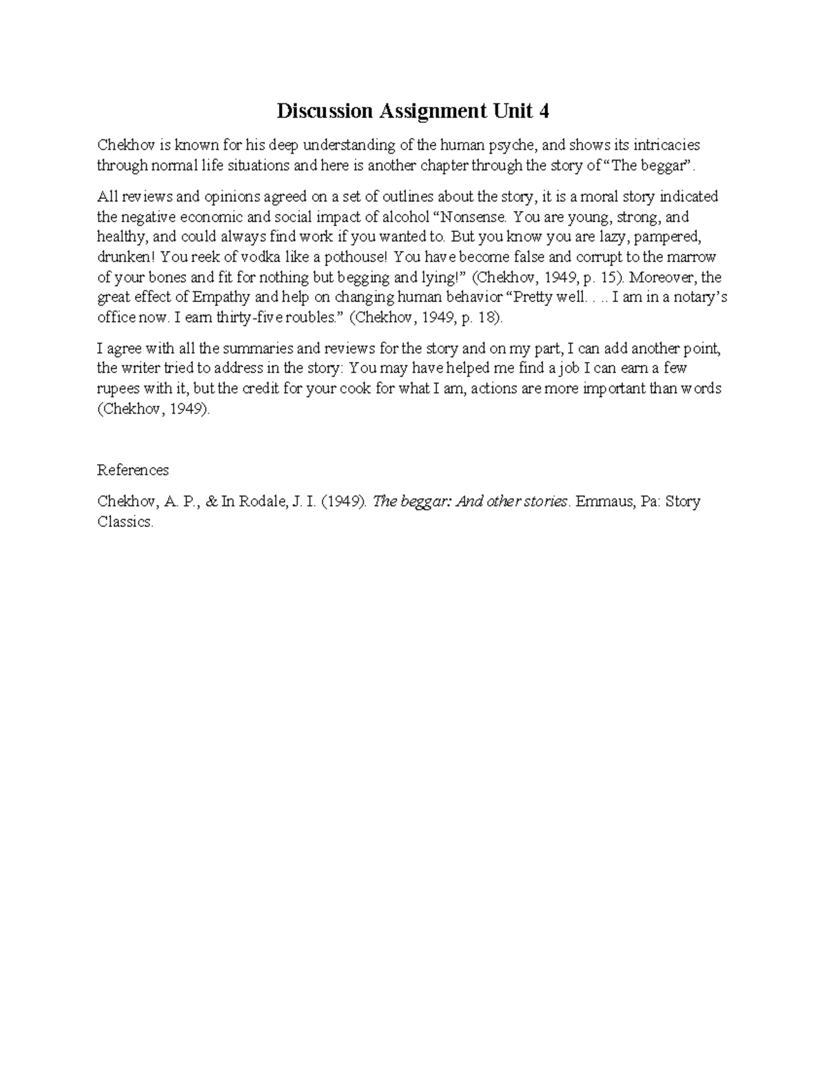 Discussion Assignment Unit4 - All reviews and opinions agreed on a set ...