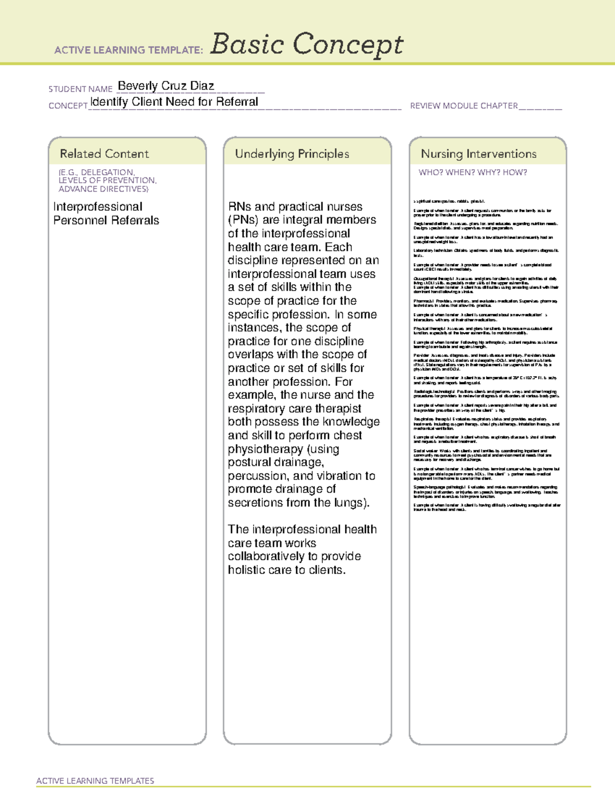 Clinical judgment comm - N251-002 - ACTIVE LEARNING TEMPLATES Basic ...