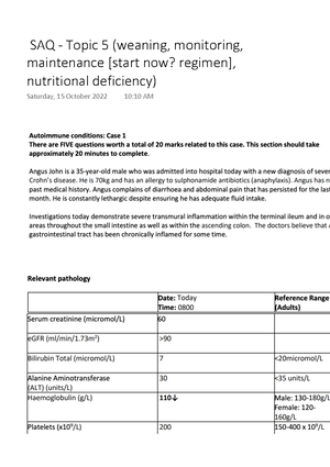 SAQ - Topic 3 (sepsis, features, flucloxacillin, PKPD, gentamicin ...