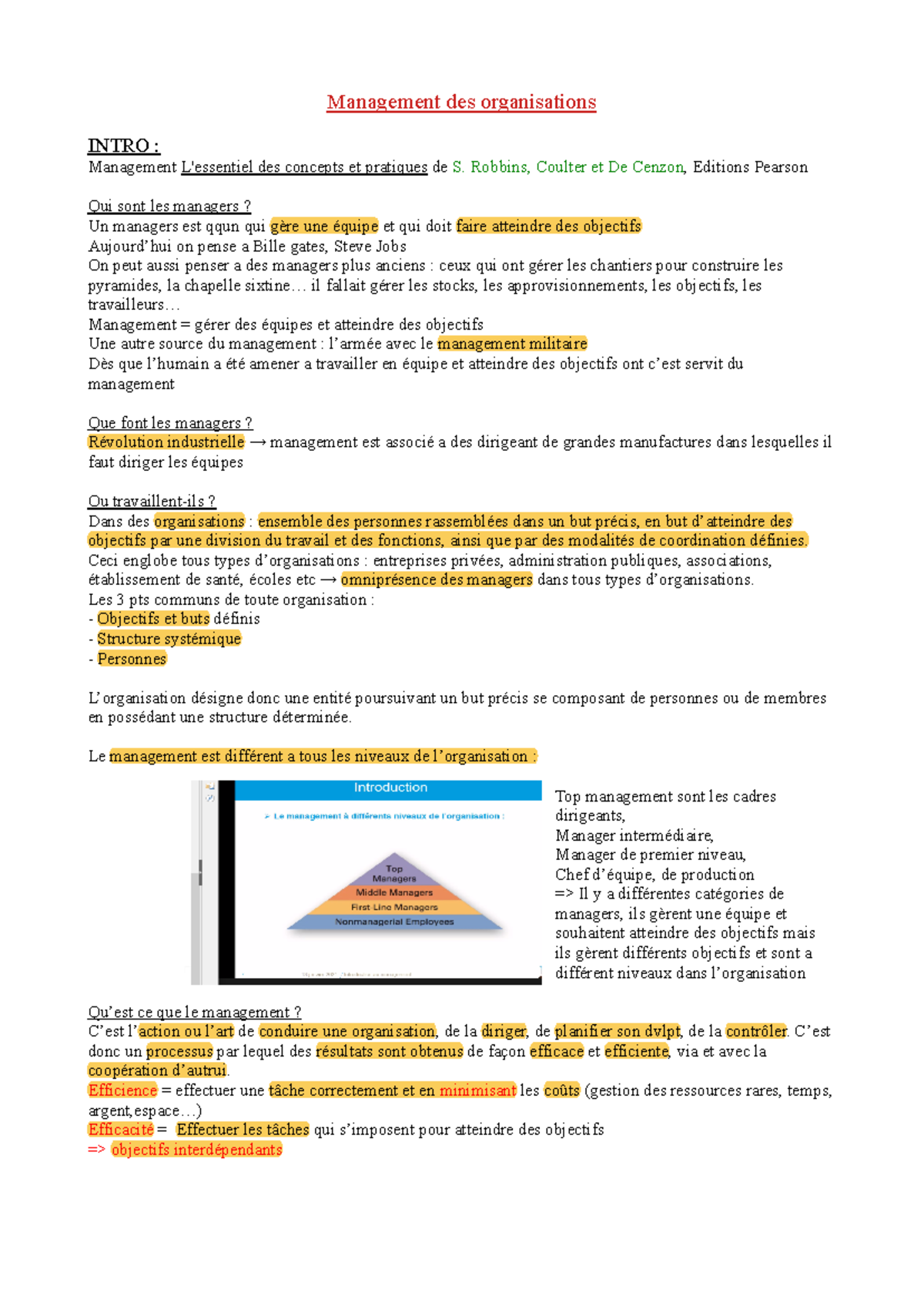 Cours-management - ssdd - Management des organisations INTRO ...