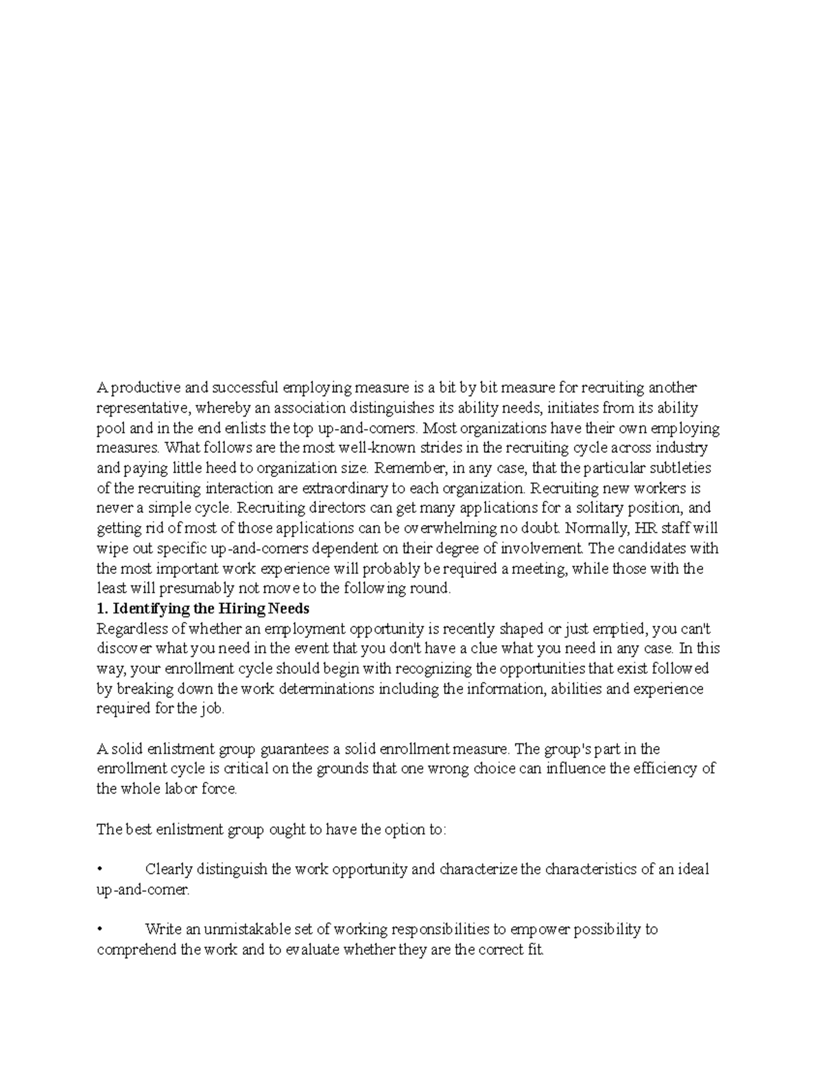 CASE STUDY ANALYSIS A Productive And Successful Employing Measure Is