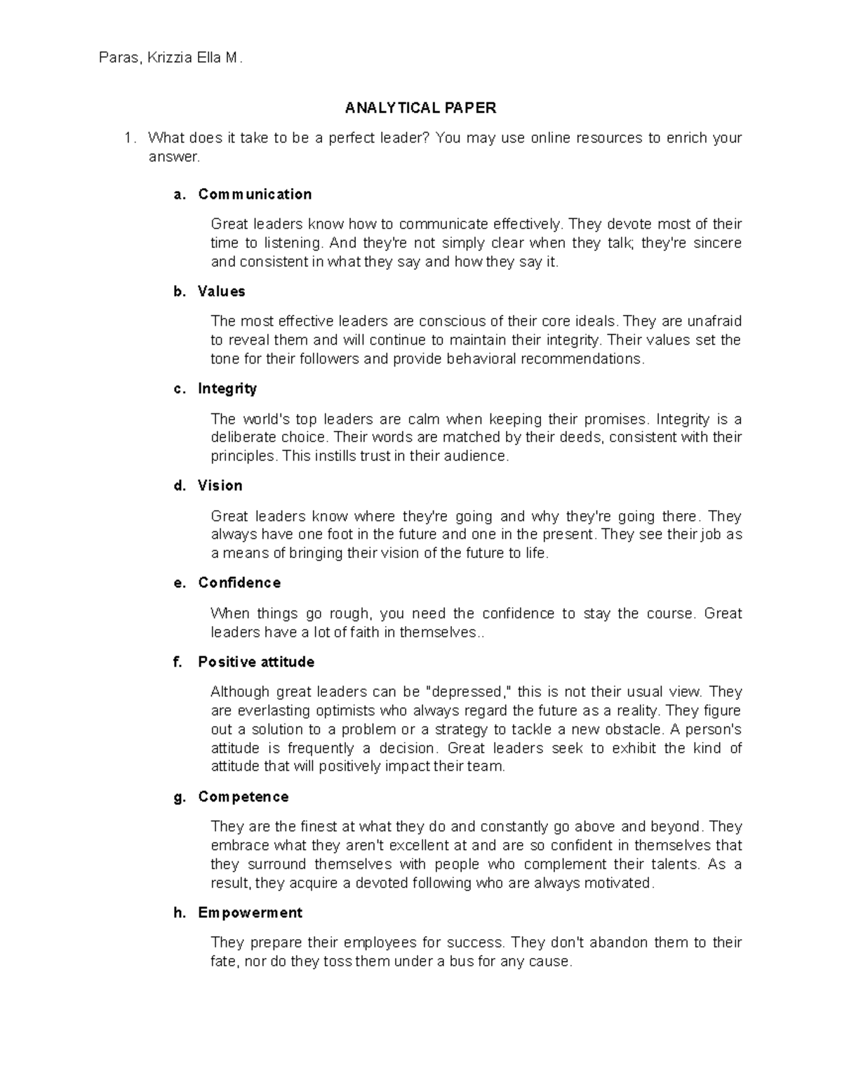 Summative Assesment Essay - Paras, Krizzia Ella M. ANALYTICAL PAPER ...