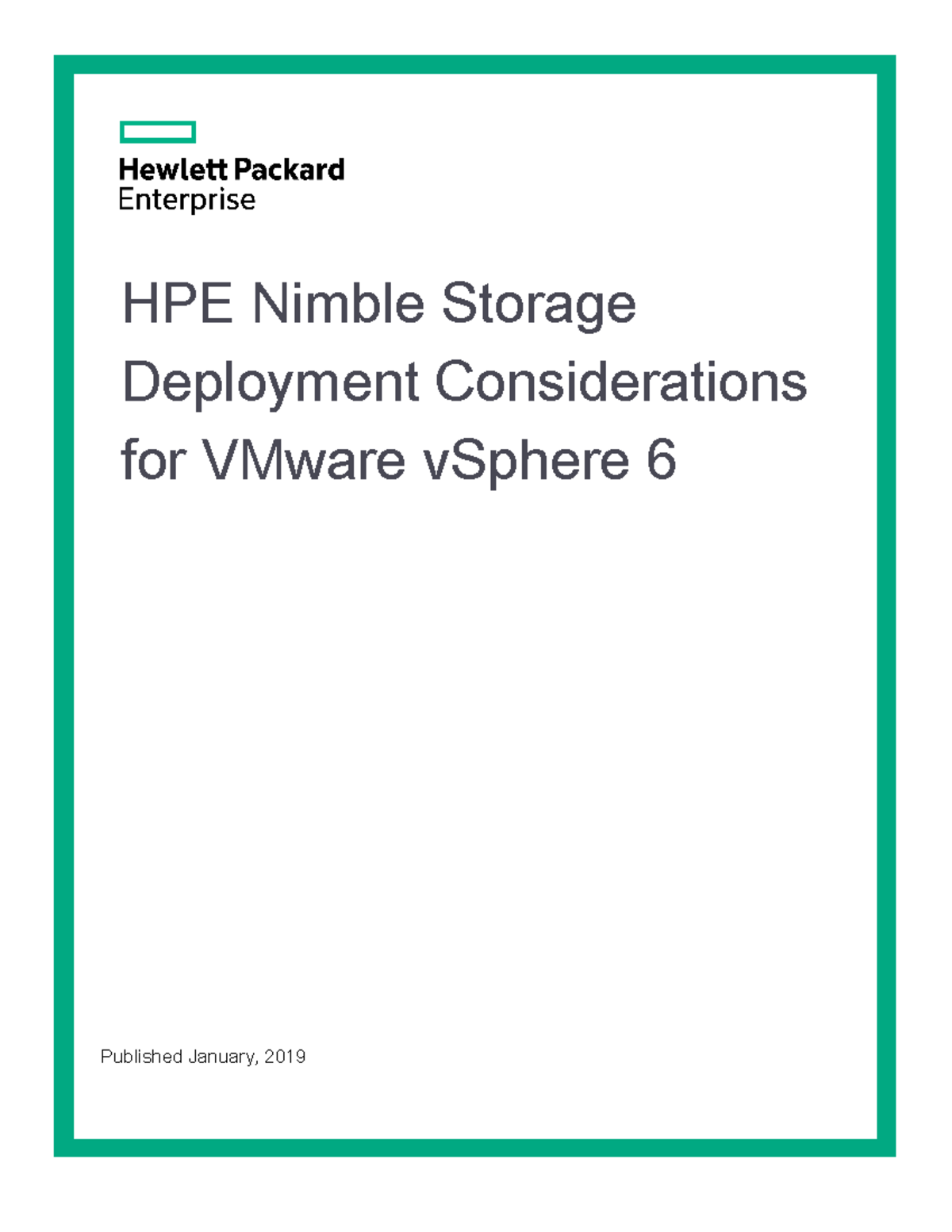HPE Nimble Storage Deployment Considerations for VMware v Sphere 6 ...