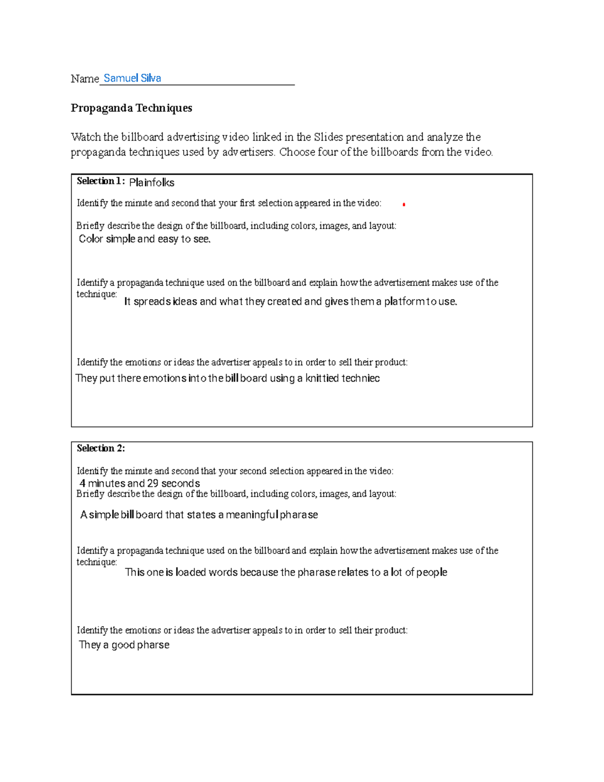 Kami Export - Propaganda Techniques - Name_________________________________ Propaganda ...