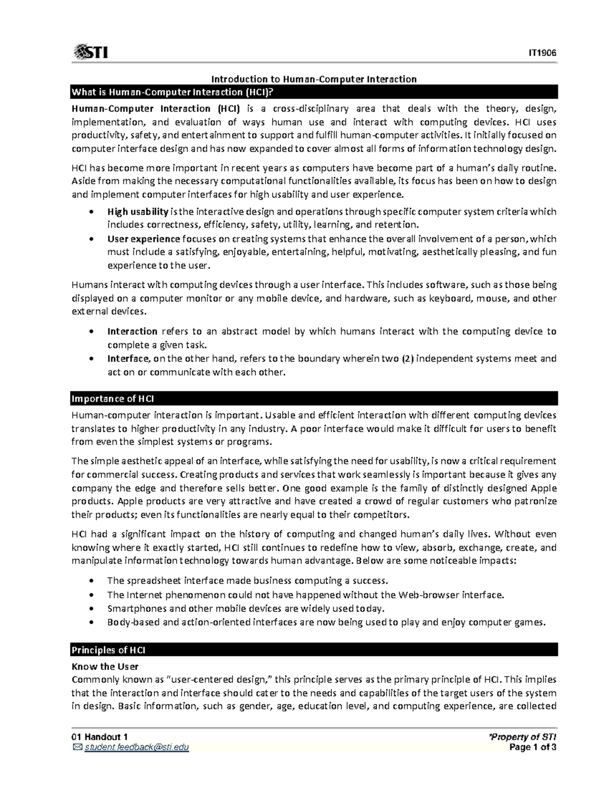 01 Handout 1(2) unlocked - IT 01 Handout 1 *Property of STI student@sti Page 1 of 3 Introduction ...