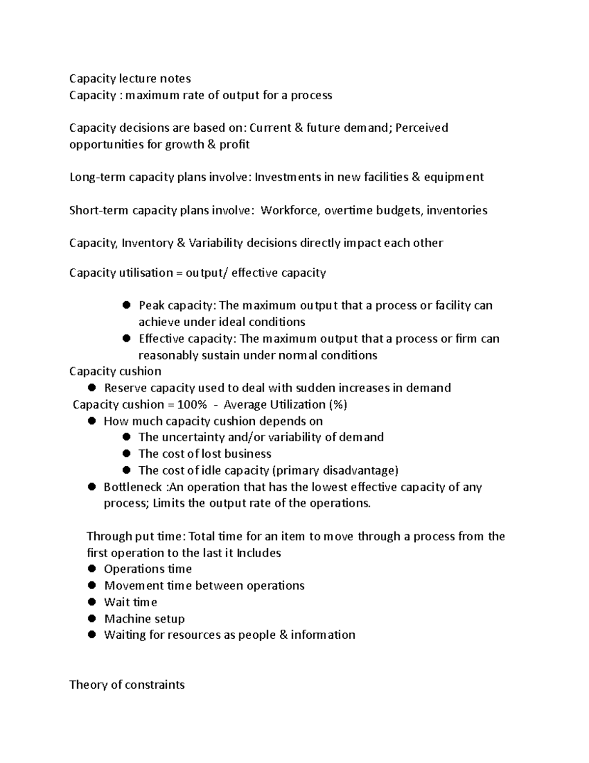 Capacity lecture notes - Capacity lecture notes Capacity : maximum rate ...