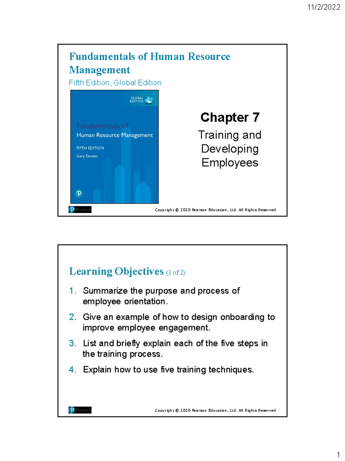 Handout Slides Chapter 7 - Fundamentals of Human Resource Management ...