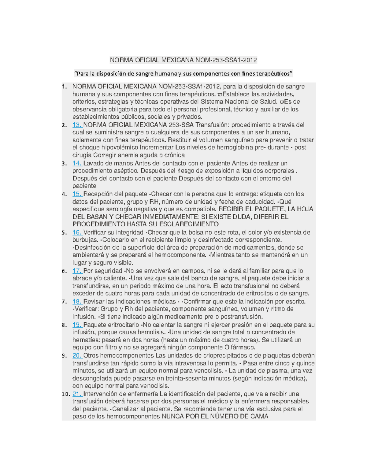 Norma Oficial Mexicana NOM 253 - NORMA OFICIAL MEXICANA la de sangre ...