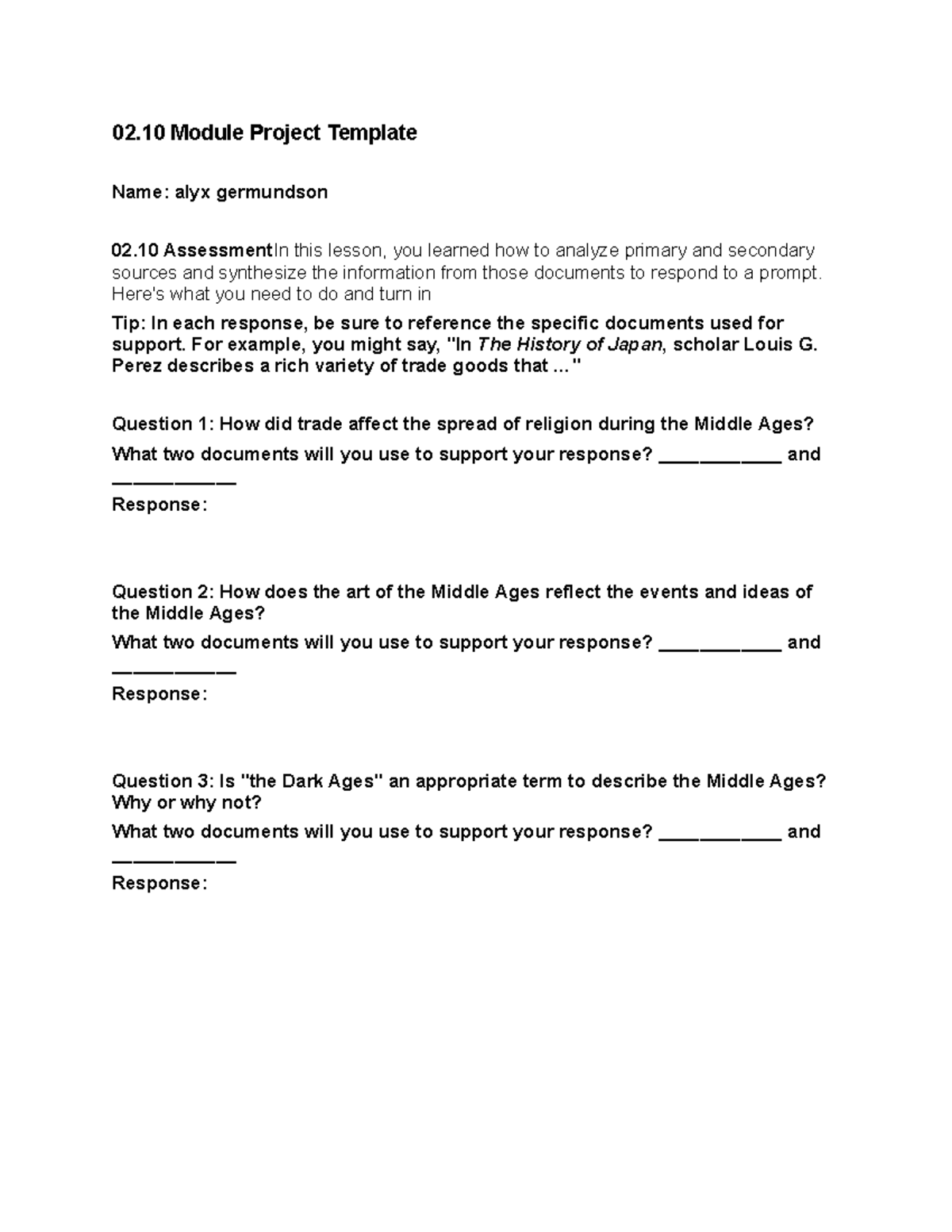 2023 2.10 Project Template - 02 Module Project Template Name: alyx ...