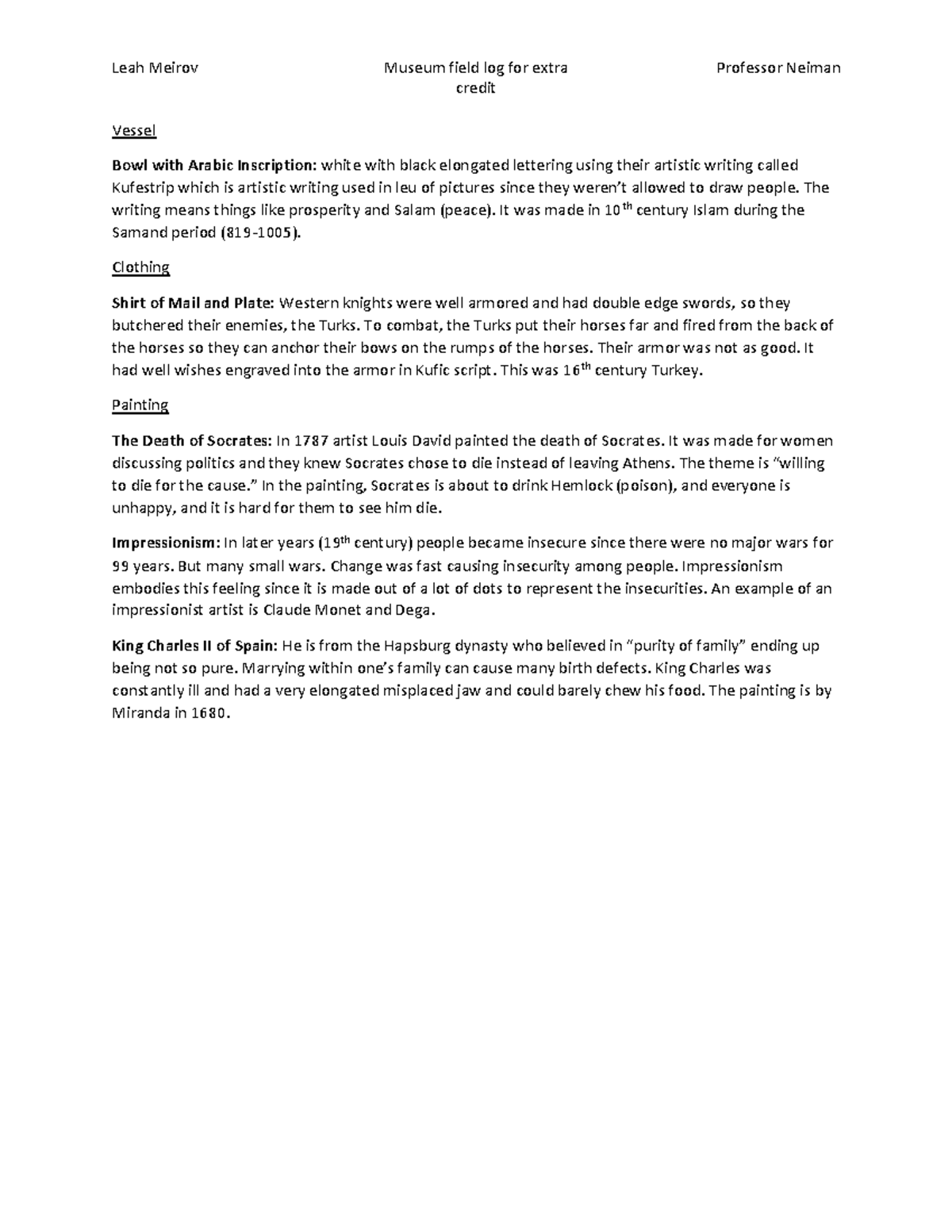 History museum - descriptions about things found in the MET. - Leah ...