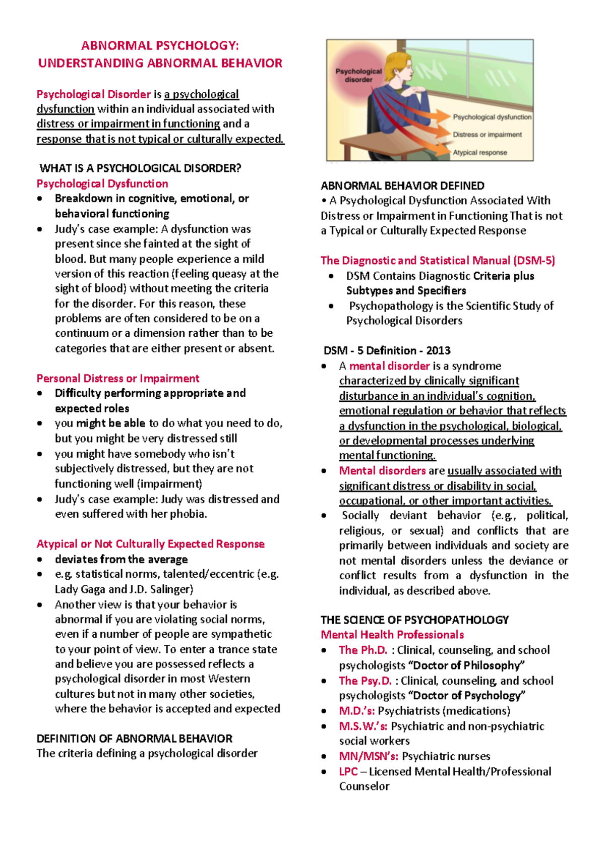 Understanding Abnormal Behavior - ABNORMAL PSYCHOLOGY: UNDERSTANDING ...