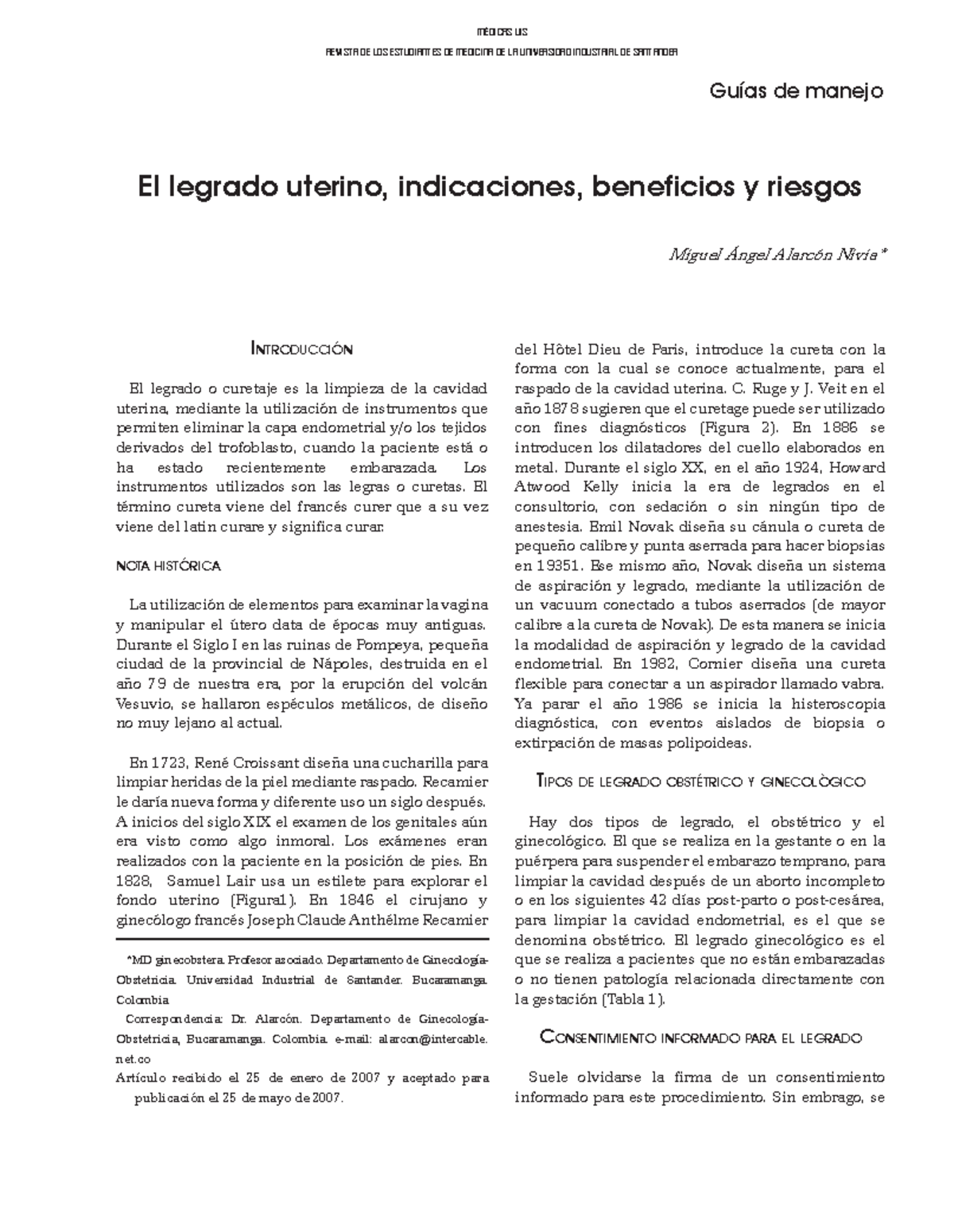 Legrado Uterino - Lecturas para la practica y para la preparación del ...