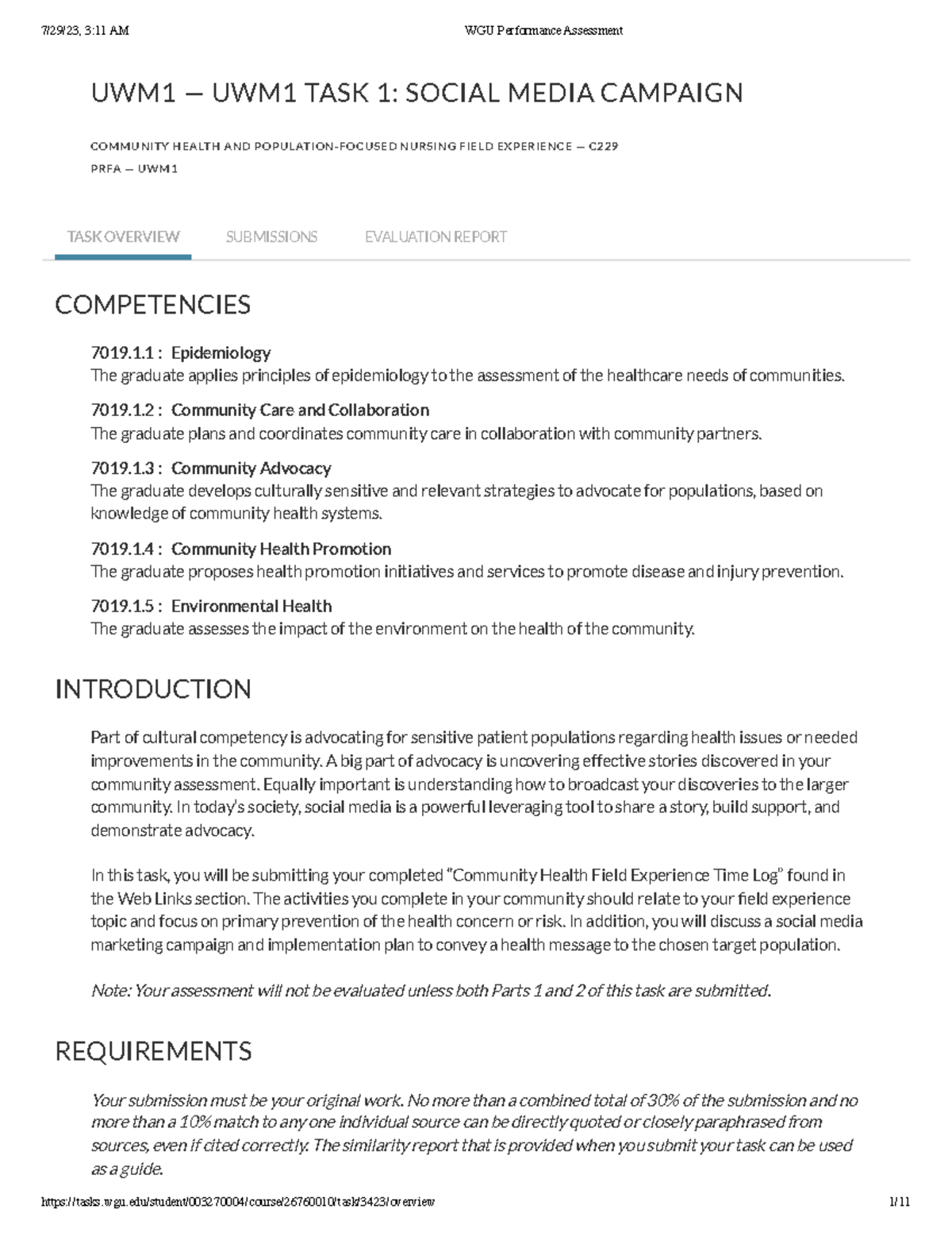 C229 rubric task 1 social media campaign - UWM1 — UWM1 TASK 1: SOCIAL ...